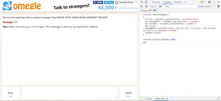 How To Make an Automatic Omegle Bot Using JavaScript