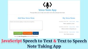 JavaScript Speech to Text and Text to Speech Note Taking App - Edopedia